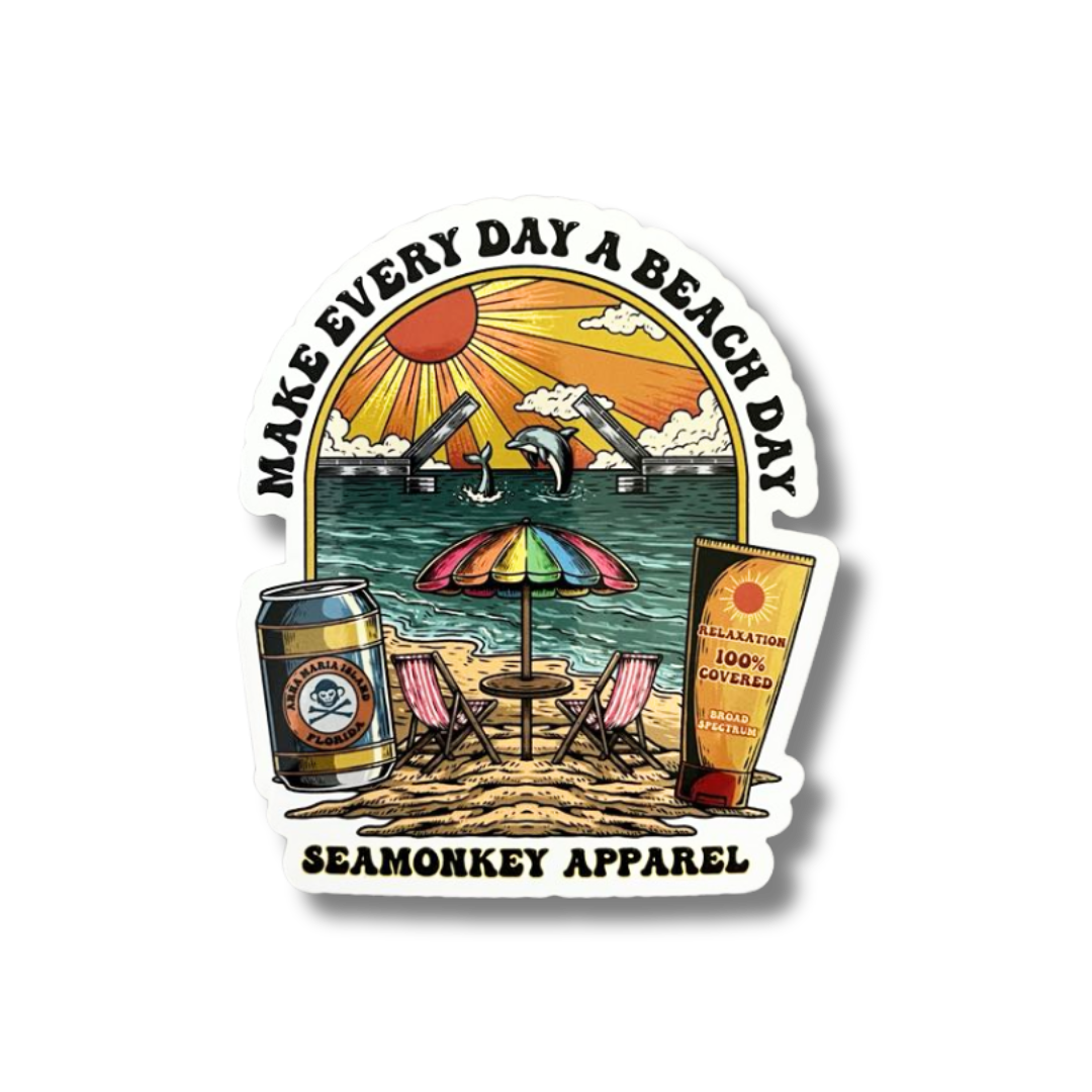 Beach Day Sticker – SeaMonkey Apparel